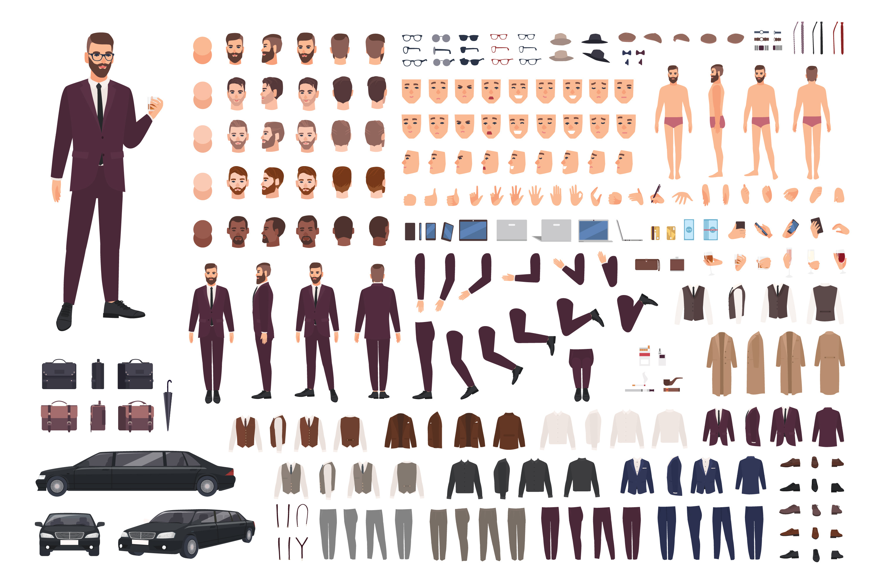 Elegant man- creation set or DIY kit, a Work Illustration by Good Studio