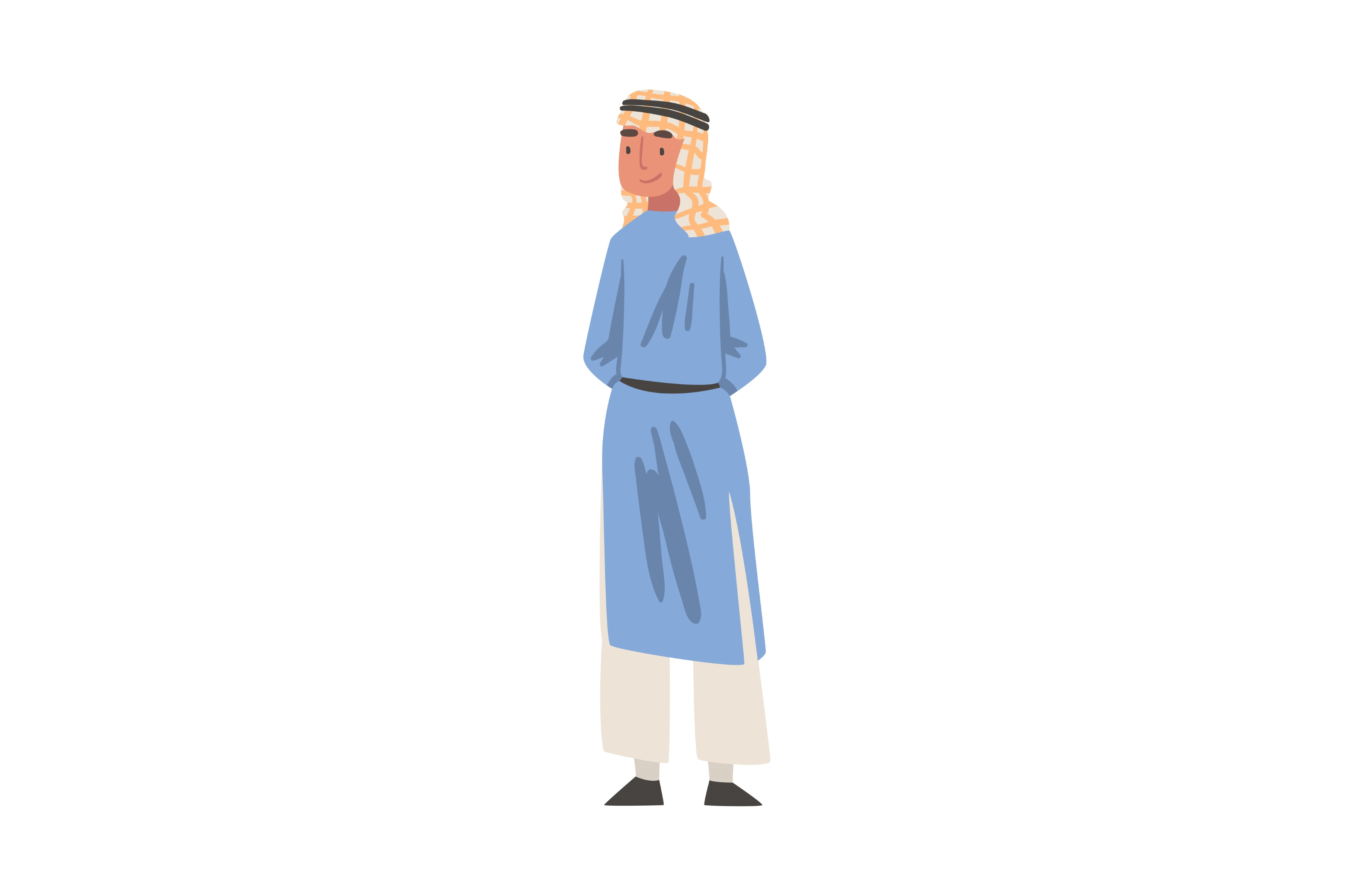 Arab Man Standing in Traditional, a Person Illustration by TopVectors