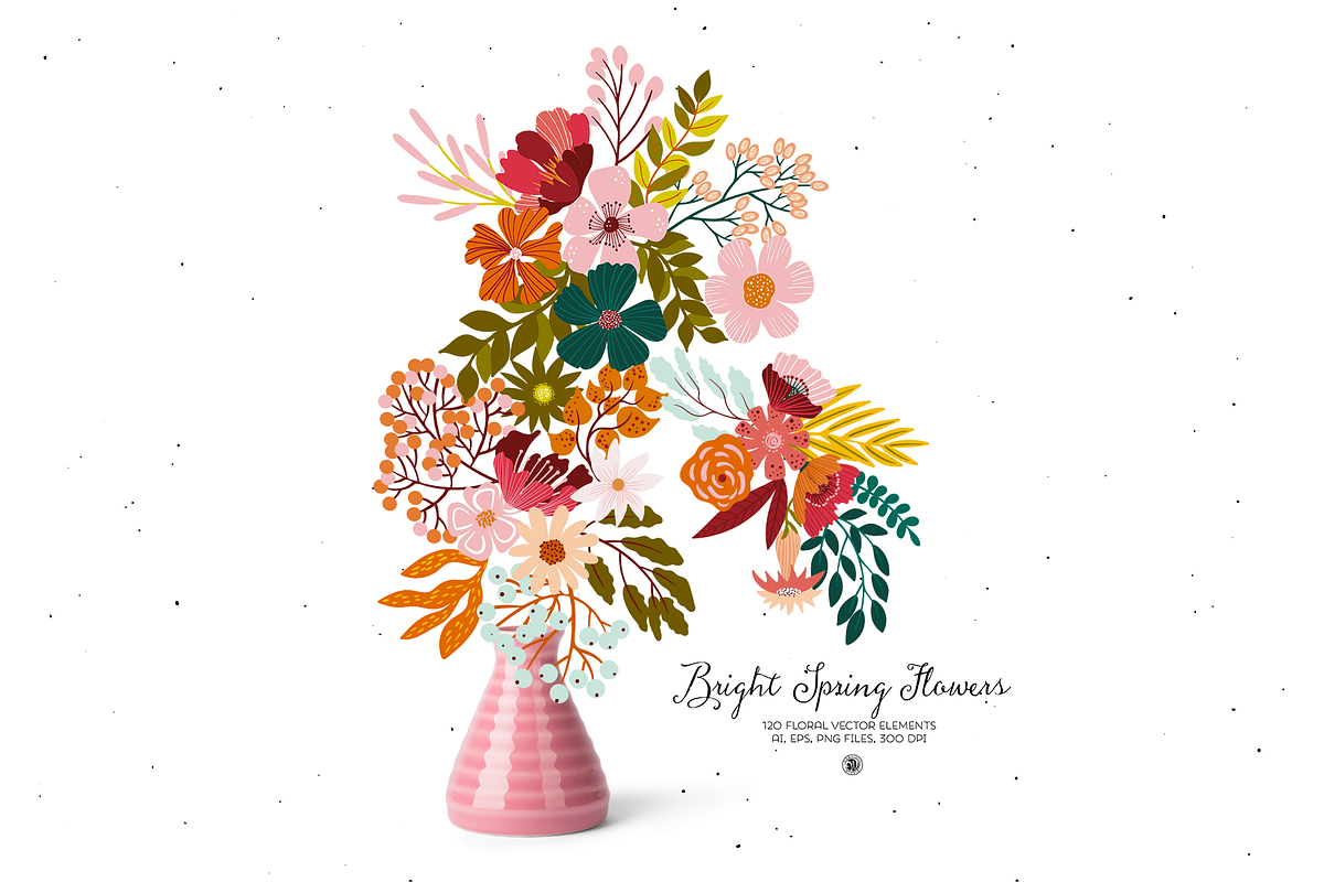 Bright Spring Flowers - Vector Set, an Illustration by Bloomart Studio