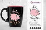 Fun Unicorn SVG - Pig SVG - Unipig, an Illustration by DreamONprints