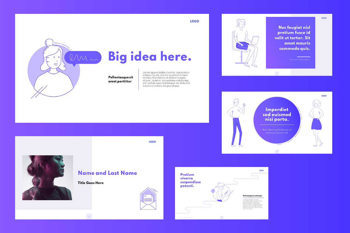 Purple Line Illustration PowerPoint, a Presentation Template by chio ...