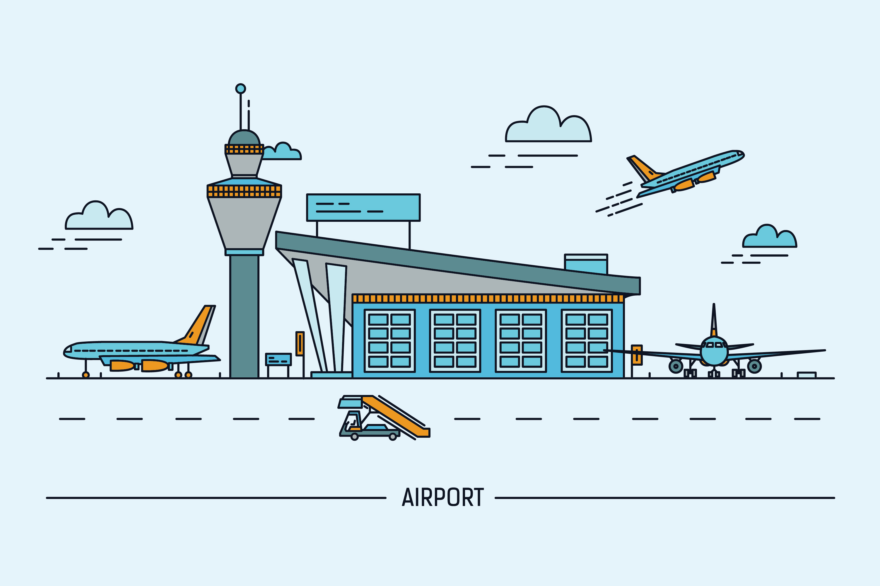 Building Airport, a Transportation Illustration by Good Studio