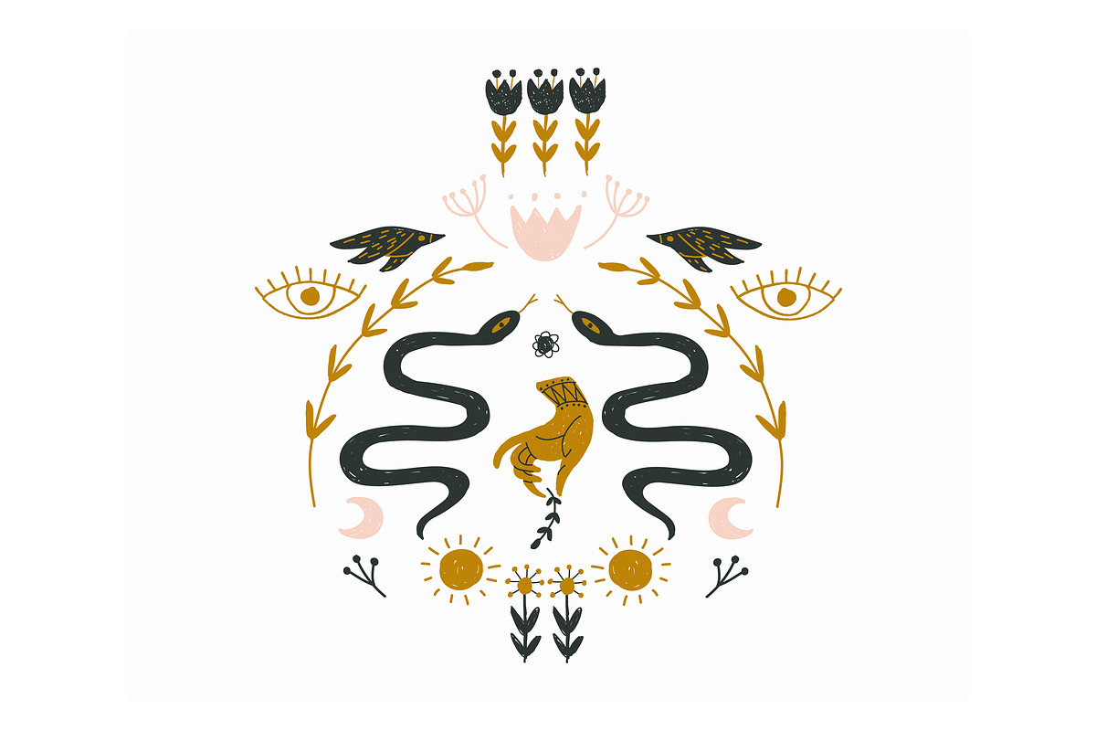 Scandinavian Nordic Folk Art, an Animal Illustration by Chikovnaya
