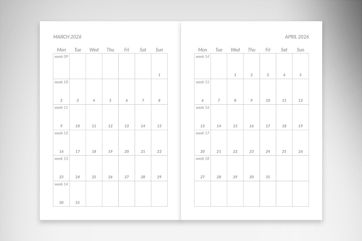 2026 Daily Bullet Planner Notebook, a Print Template by McLittle Stock