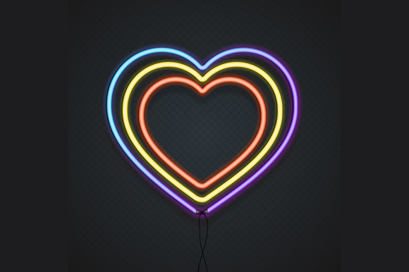 Neon Heart. Vector, an Illustration by More Shop