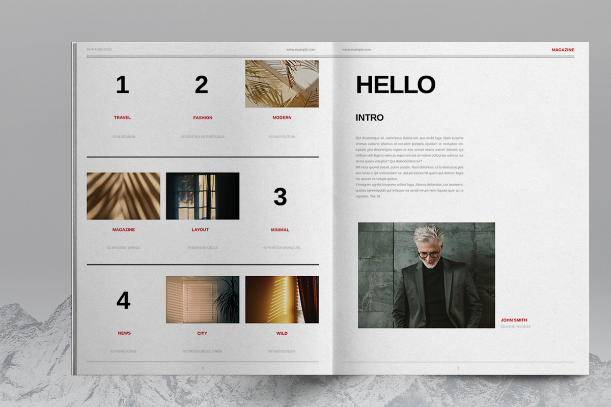 Red Lifestyle Magazine Layout