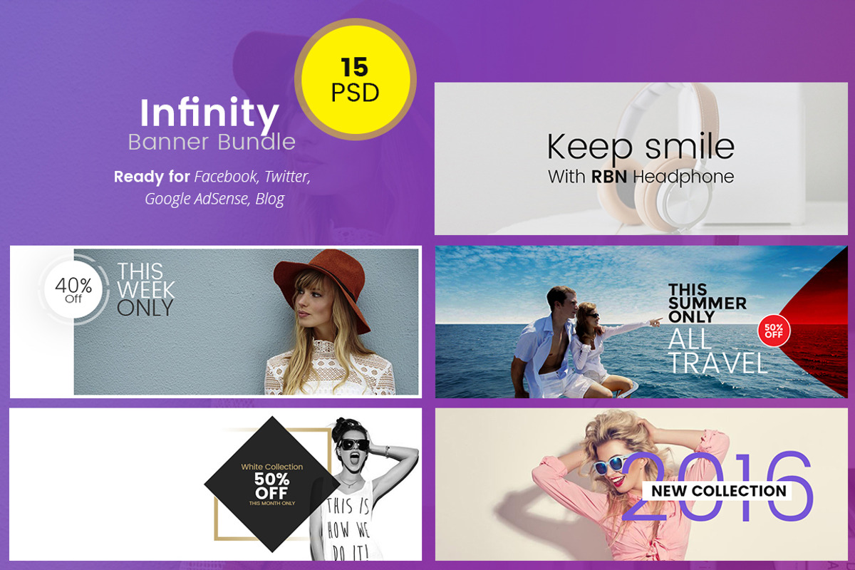 Infinity Banner Bundle, a Templates & Theme by Smashing_Studio