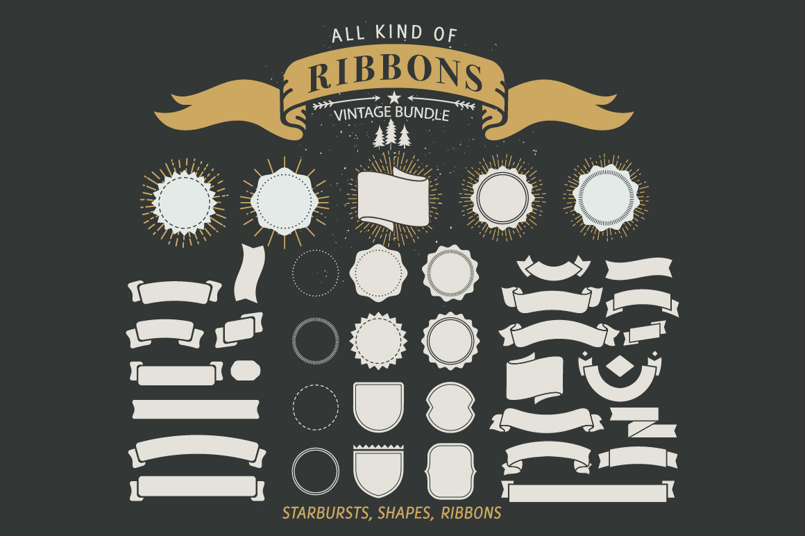 70+ Vintage Ribbons, an Illustration by VectorBakery | Creative Market