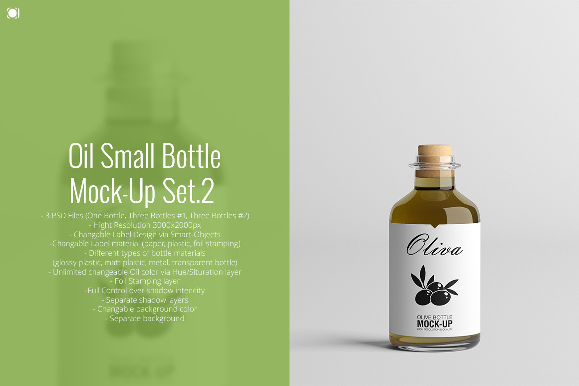 Oil Small Bottle Mock-Up Set.2, a Packaging Mockup by AY Mock-Ups ...