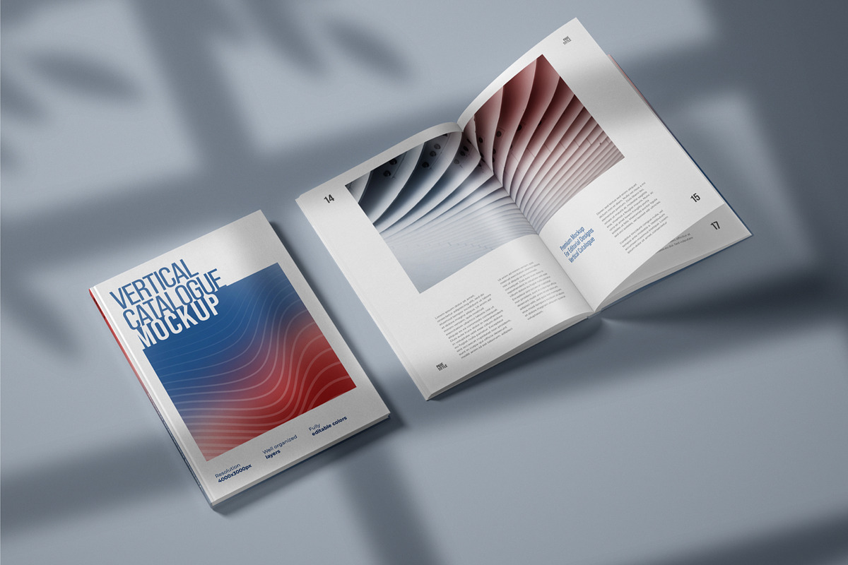 Vertical Catalog, Magazine Mockup, a Print Template by Deeplab