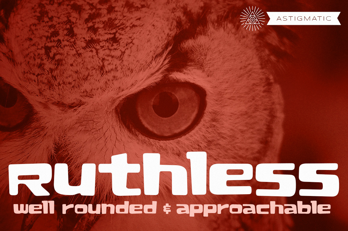 Ruthless AOE, a Sans Serif Font by Astigmatic