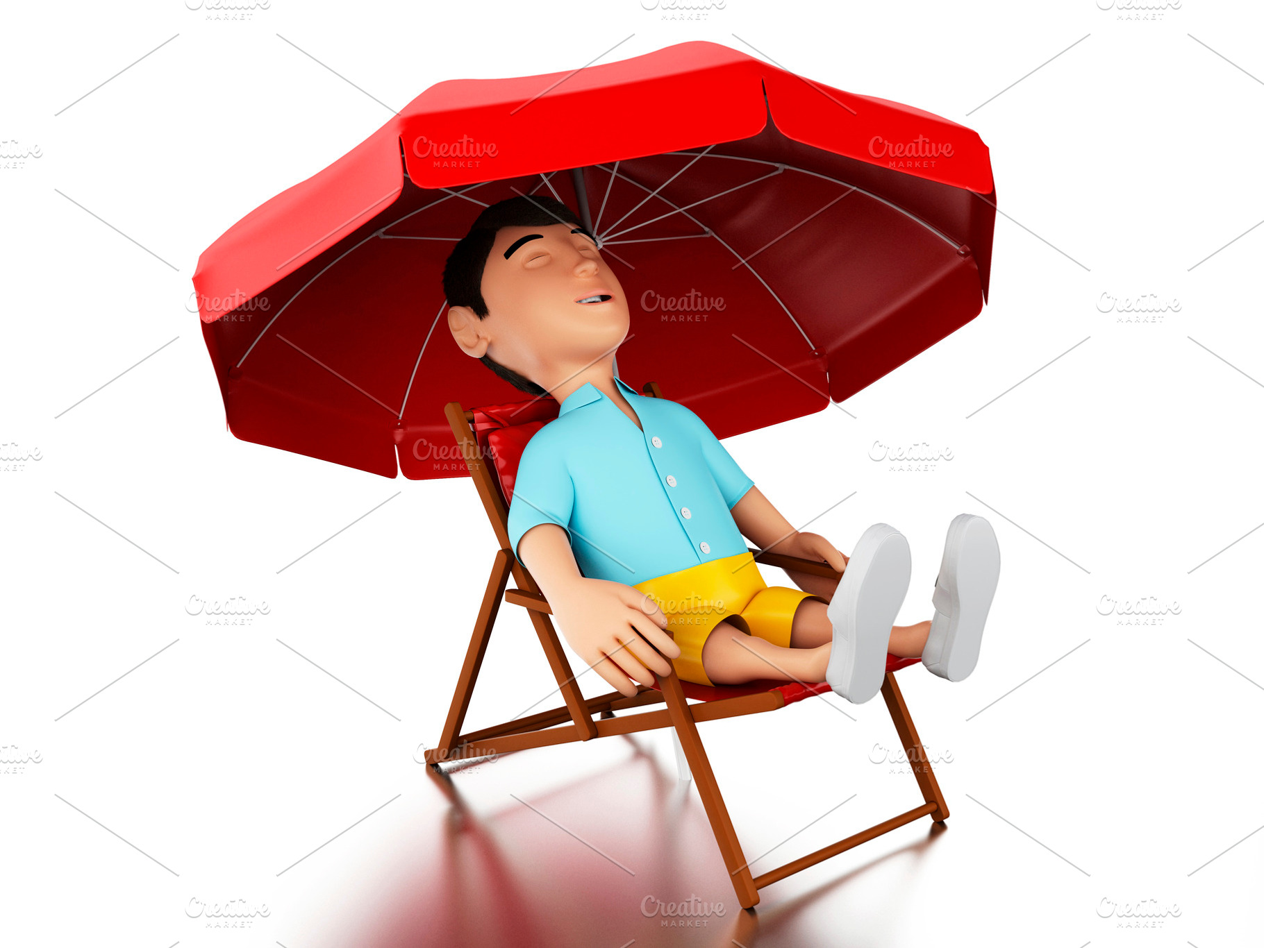 3d Man relaxed on a beach chair., a Background Photo by Mego-studio ...