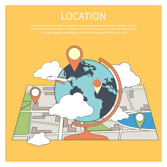 Location Concept. World Map | Technology Illustrations ~ Creative Market
