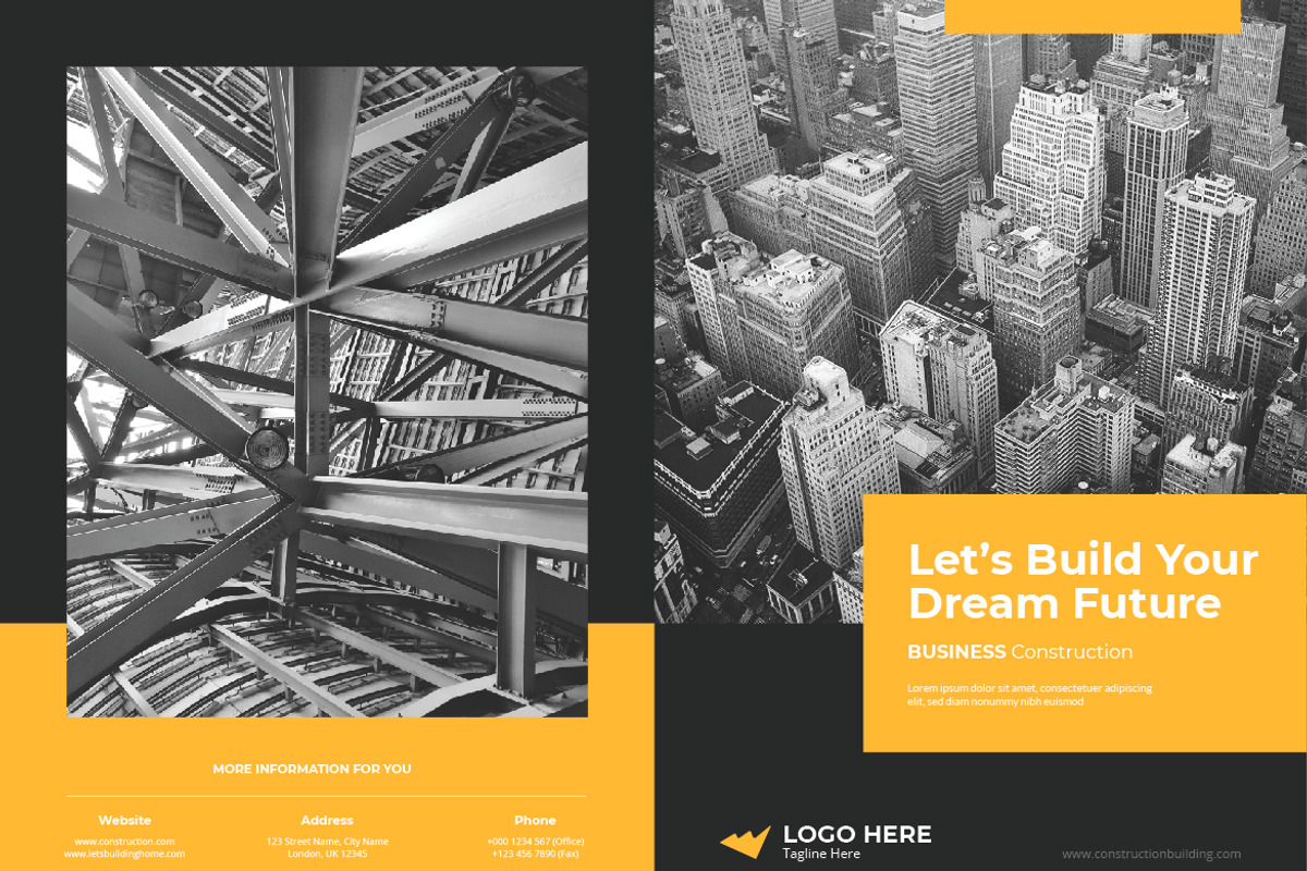 Construction Building Brochure, a Brochure Template by inspirasign ...