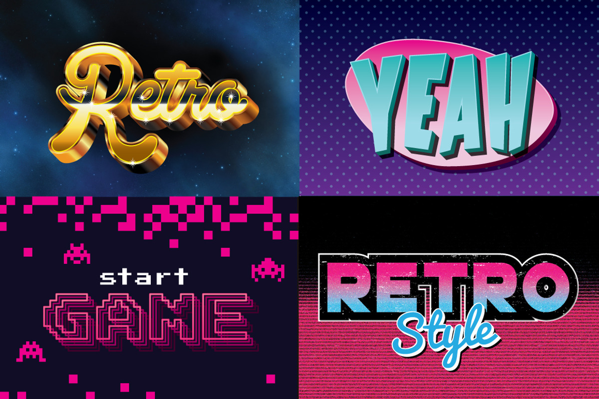 80's Retro Graphic Styles, a Layer Style Add-On by Designdell