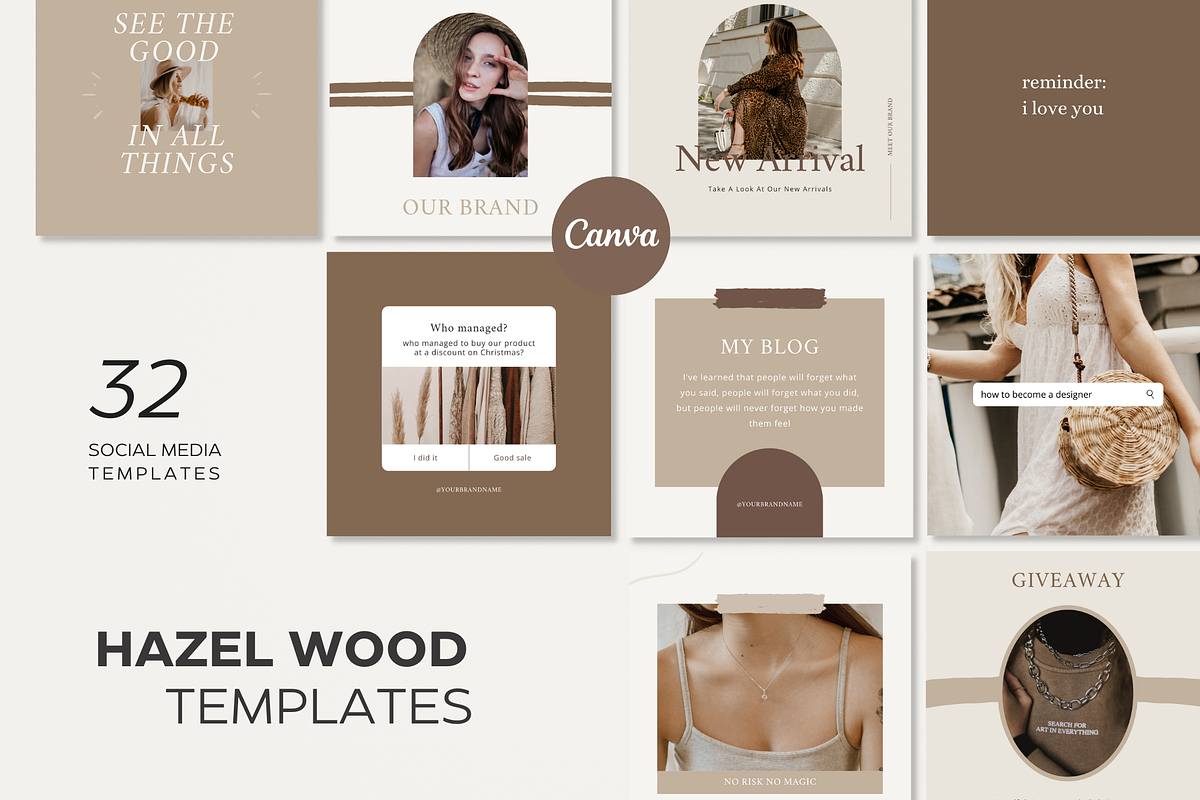 Hazel Wood Instagram Template Canva