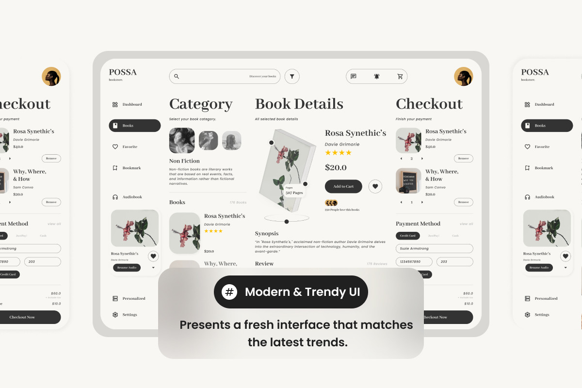 Possa - Online Book Store Dashboard, an UI Kit Template by twinstd ...
