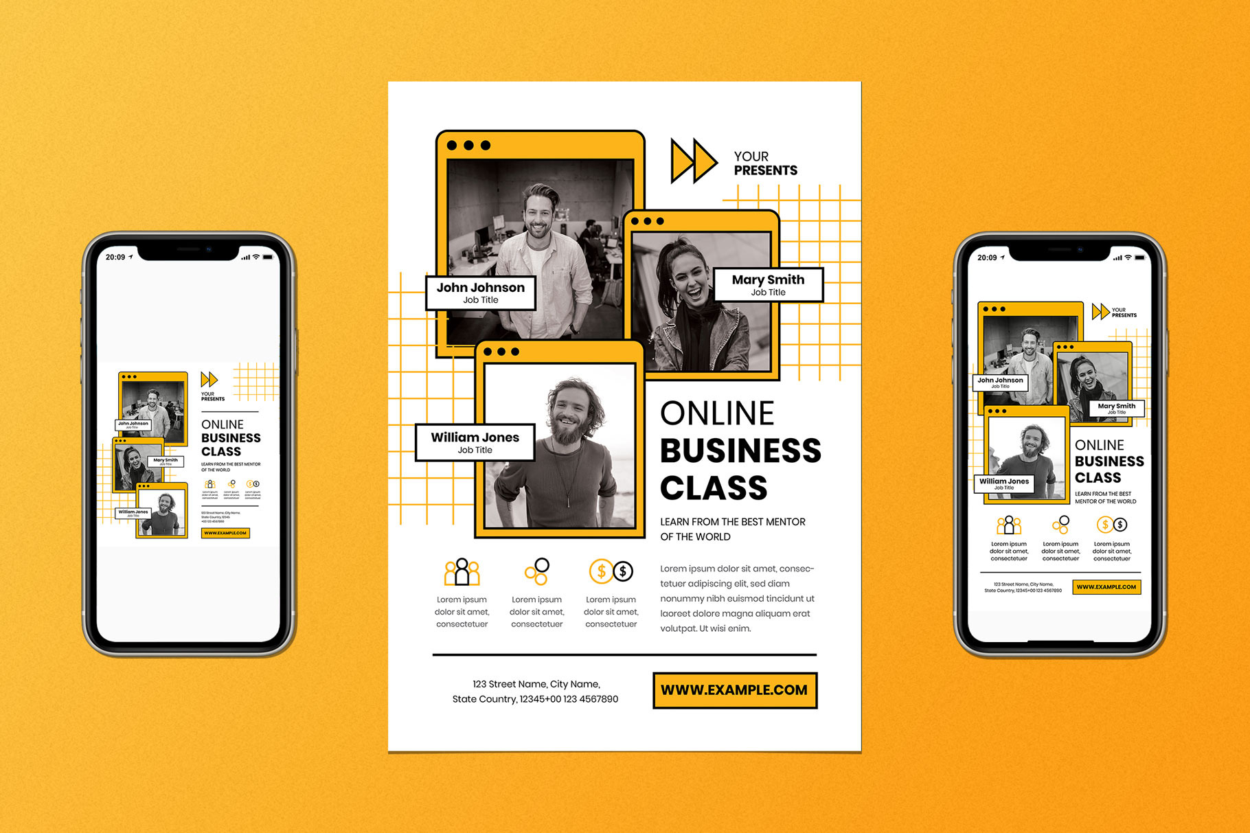 Online Business Class Flyer Set, a Flyer Template by Aiyari Graphic
