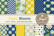 Daisy Flower Digital Papers | Graphic Patterns ~ Creative Market
