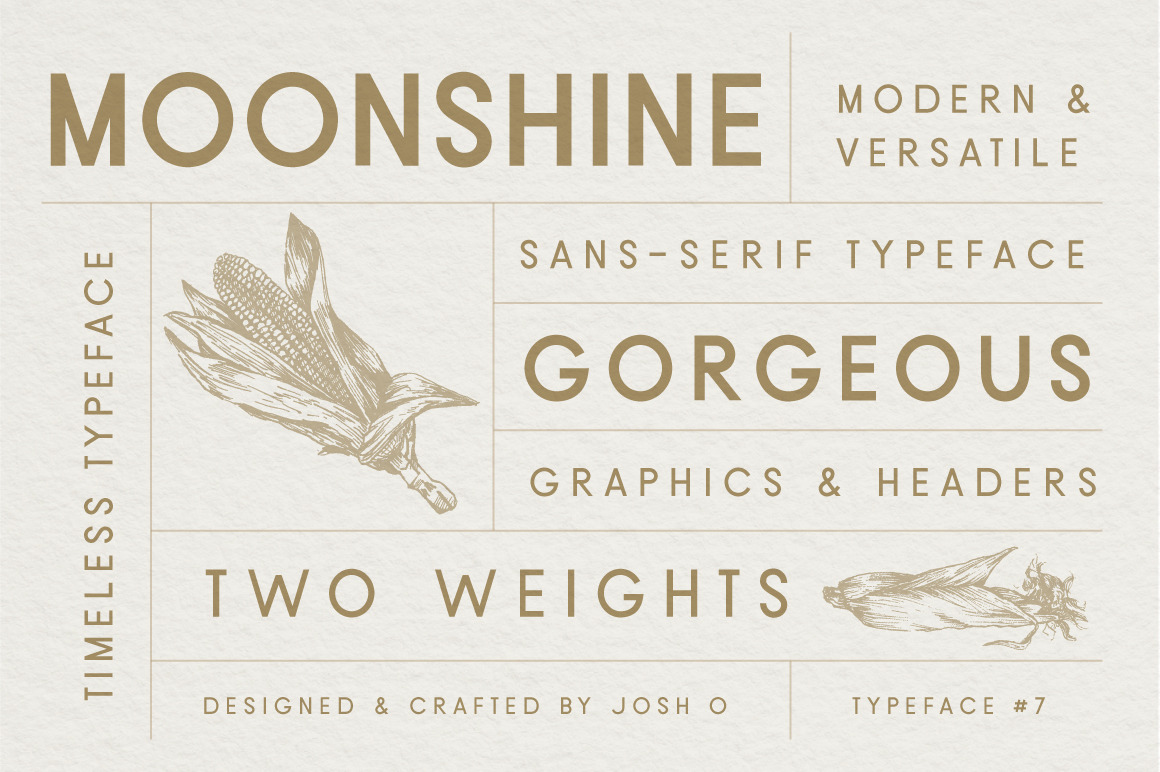 Moonshine Font | Classic Sans Serif, a Sans Serif Font by Josh O.
