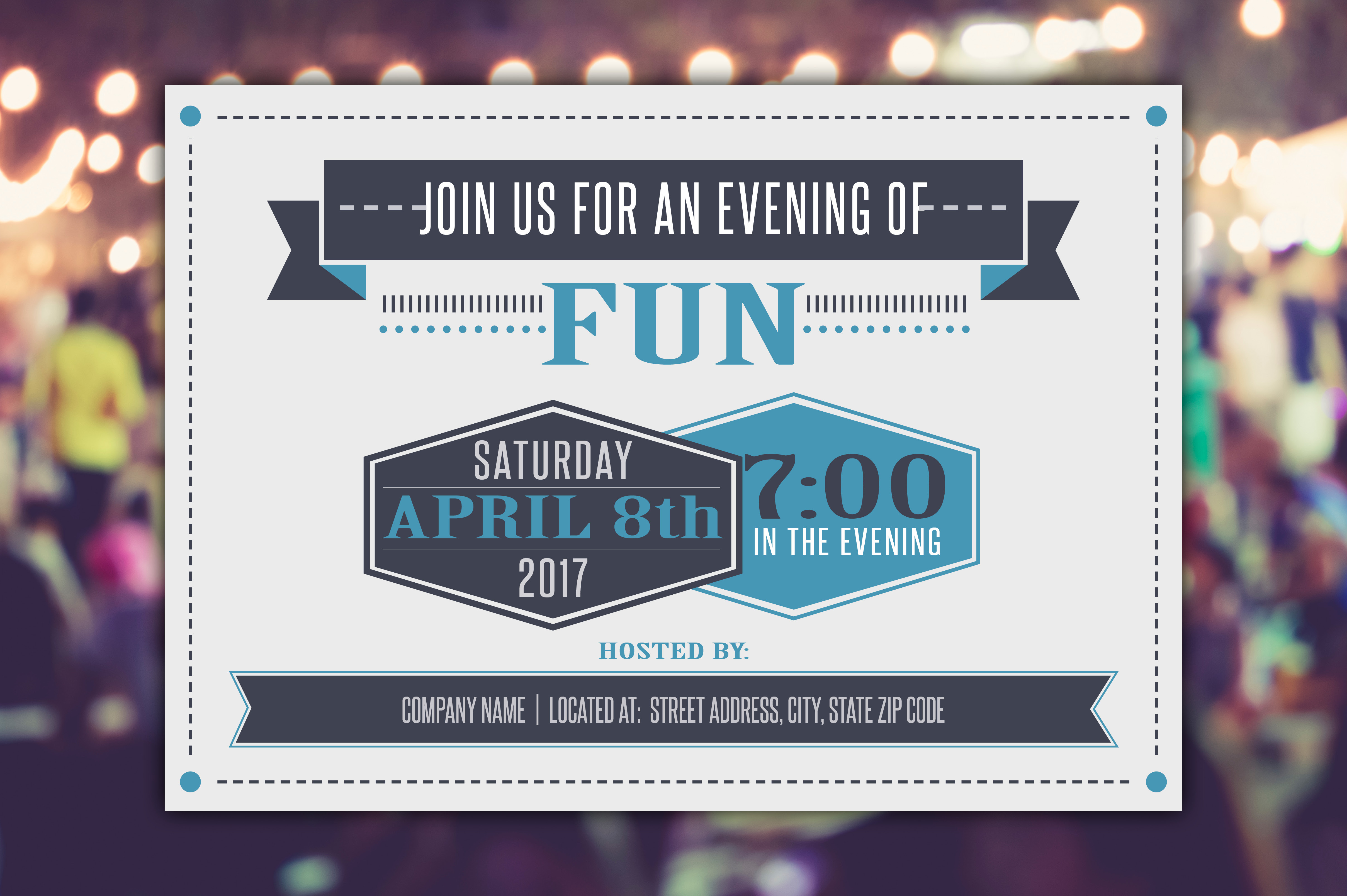 Retro Fun Party Invitation, an Invitation Template by BF Studios