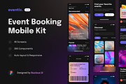 Event booking mobile UI kit for Figma