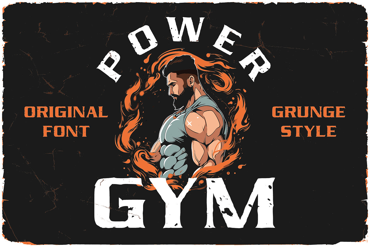 Power Gym. Layered Label Font Family