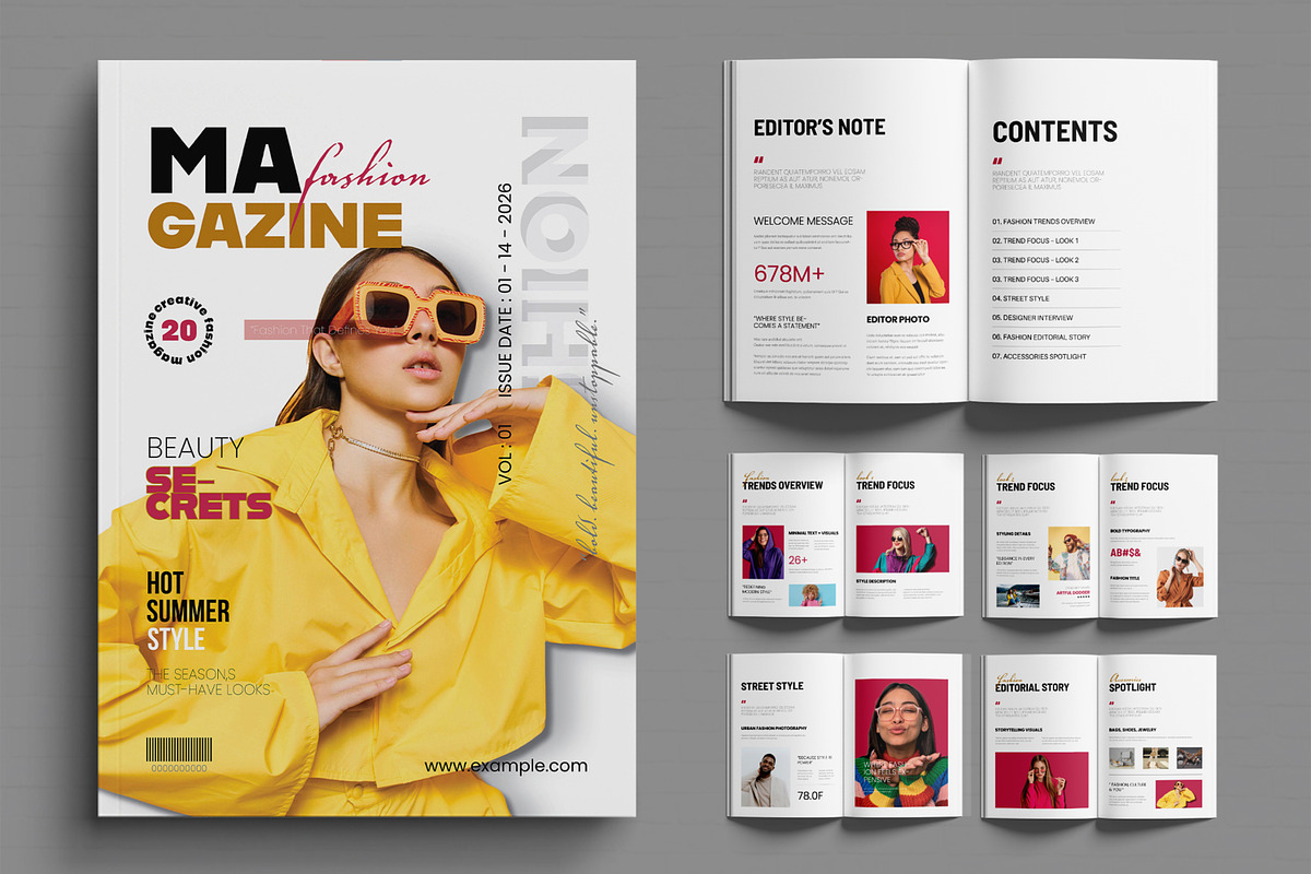 Modern Fashion Magazine Print Layout