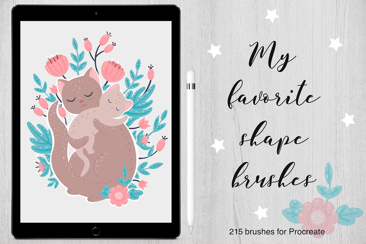 My favourite Procreate shape brushes, a Brush Add-On by ElenaNaylor