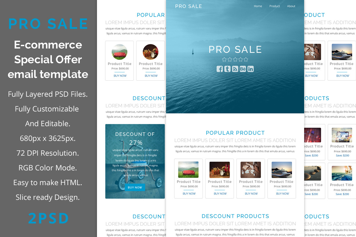 Pro sale E-commerce email template, an Email Template by QuickArtisan