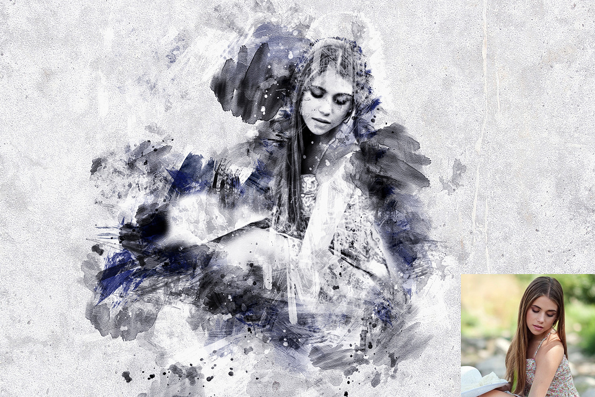 Ink Drawing Effect Photoshop Action, an Action Add-On by Studio Retouch