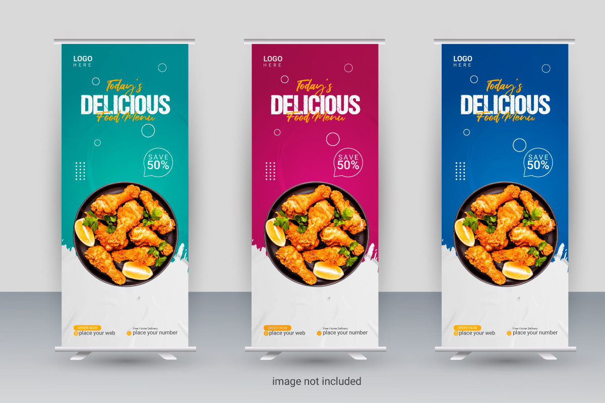 Food rollup banner design, a Flyer Template by Tanuart