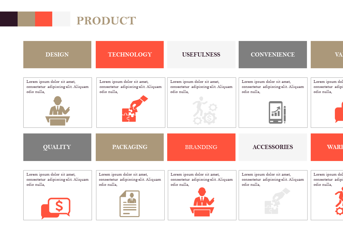 Product Funtions PowerPoint, a Presentation Template by Yes Presentations