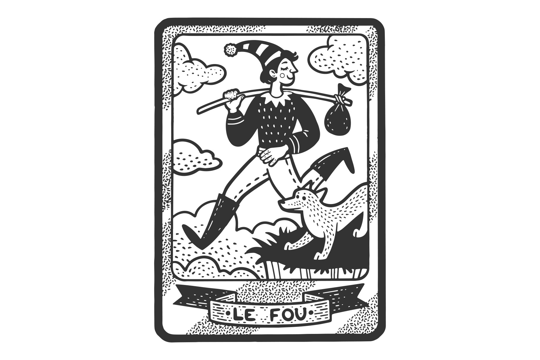 Tarot playing card jester sketch | Creative Market