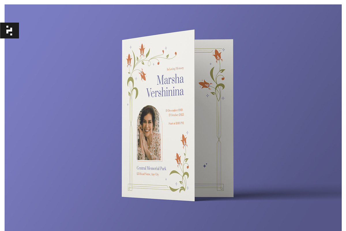 Floral Funeral Program, a Brochure Template by Neermana | Creative Market