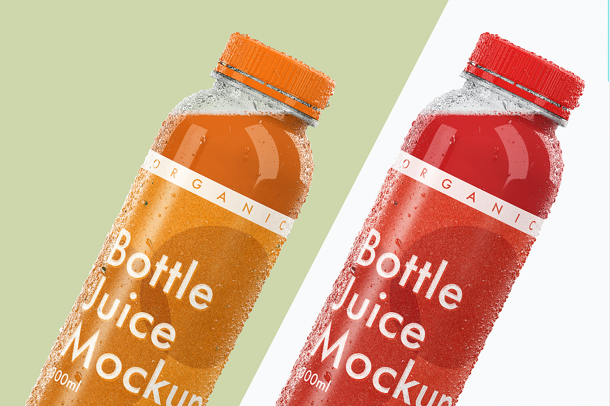 Juice Bottle Mockup, a Packaging Mockup by LESZ Design