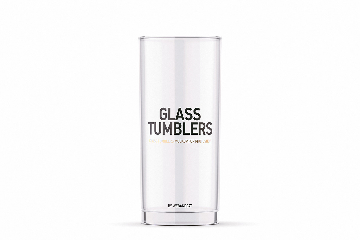 Clear Glass and Box Mockup, a Cups & Container Mockup by WebAndCat