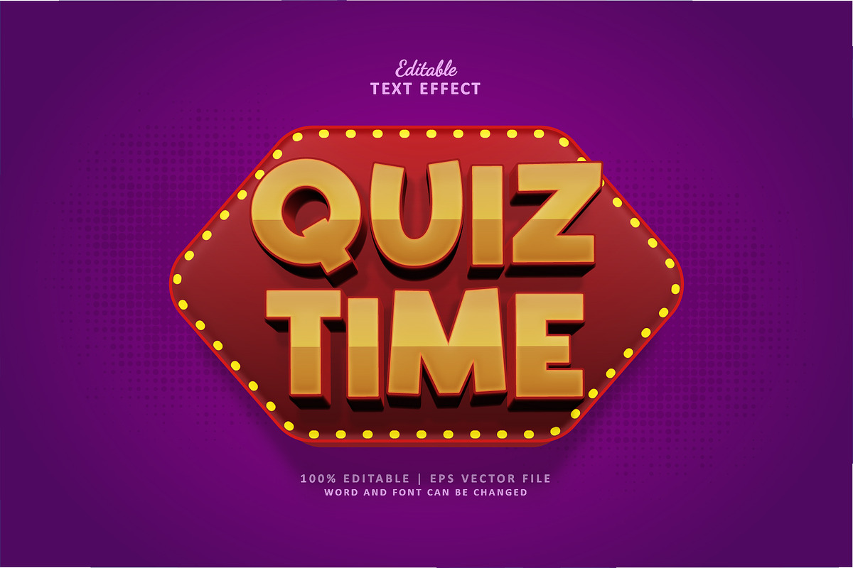 Text Effect Quiz Time Logo Game, a Layer Style Add-On by Navy Graphic