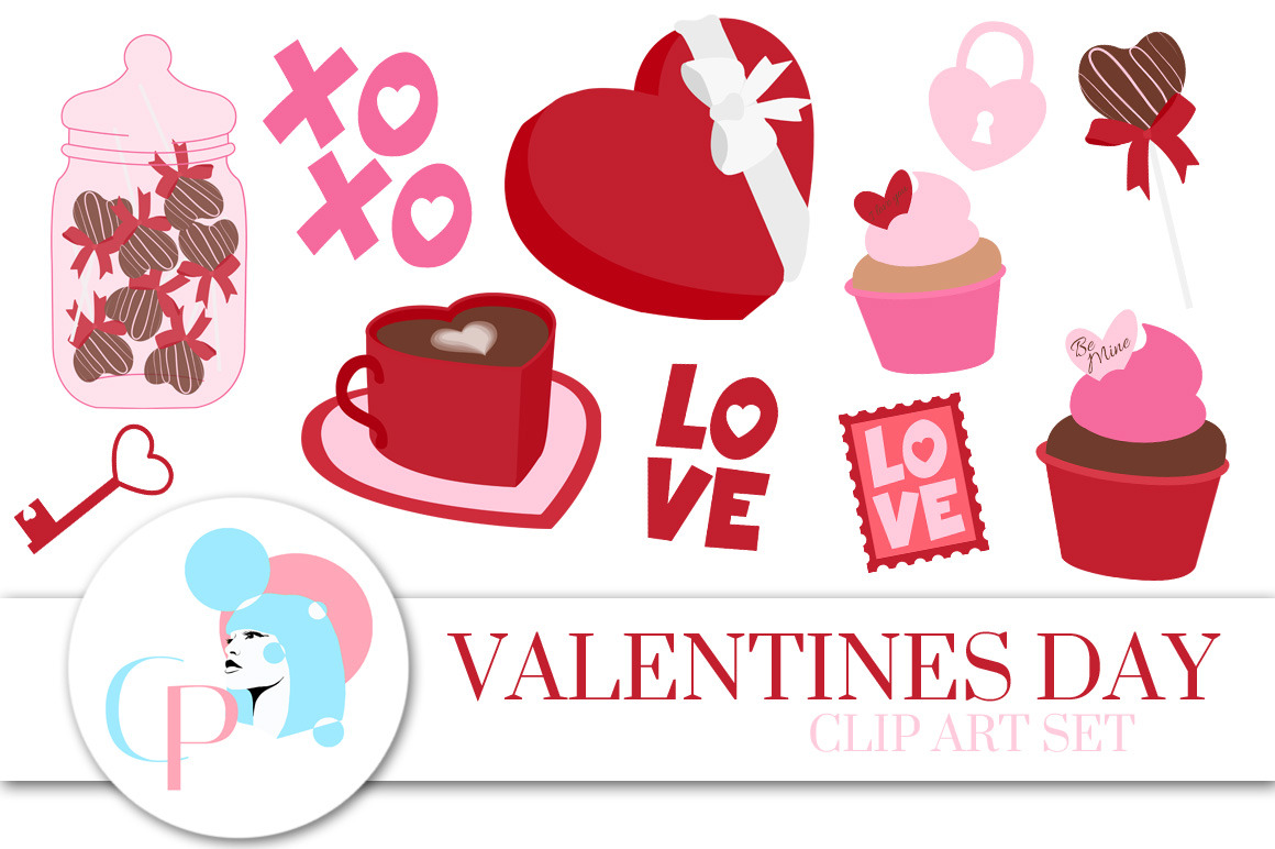 Valentines Day ClipArt Set, an Illustration by Nagore Rodriguez Design