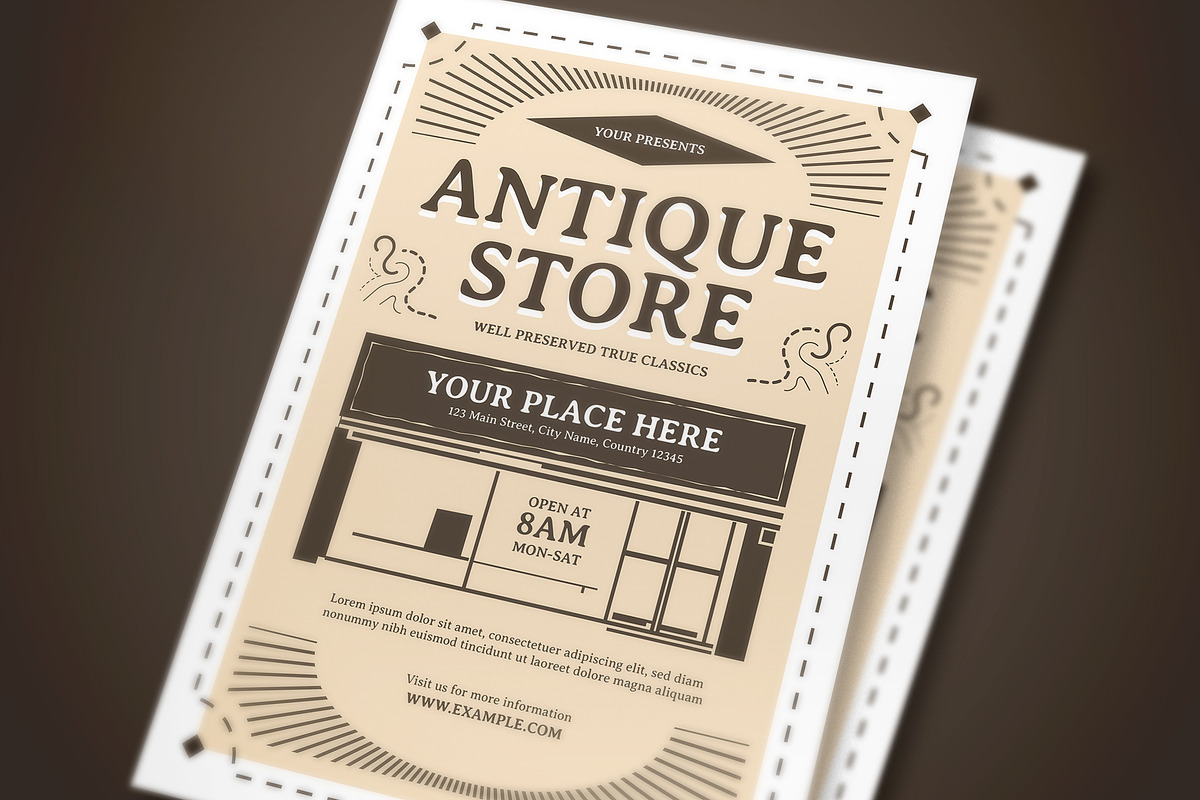 Antique Store Flyer Set, a Flyer Template by graphicook