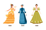 Women fashion history timeline, a Person Illustration by Good Studio