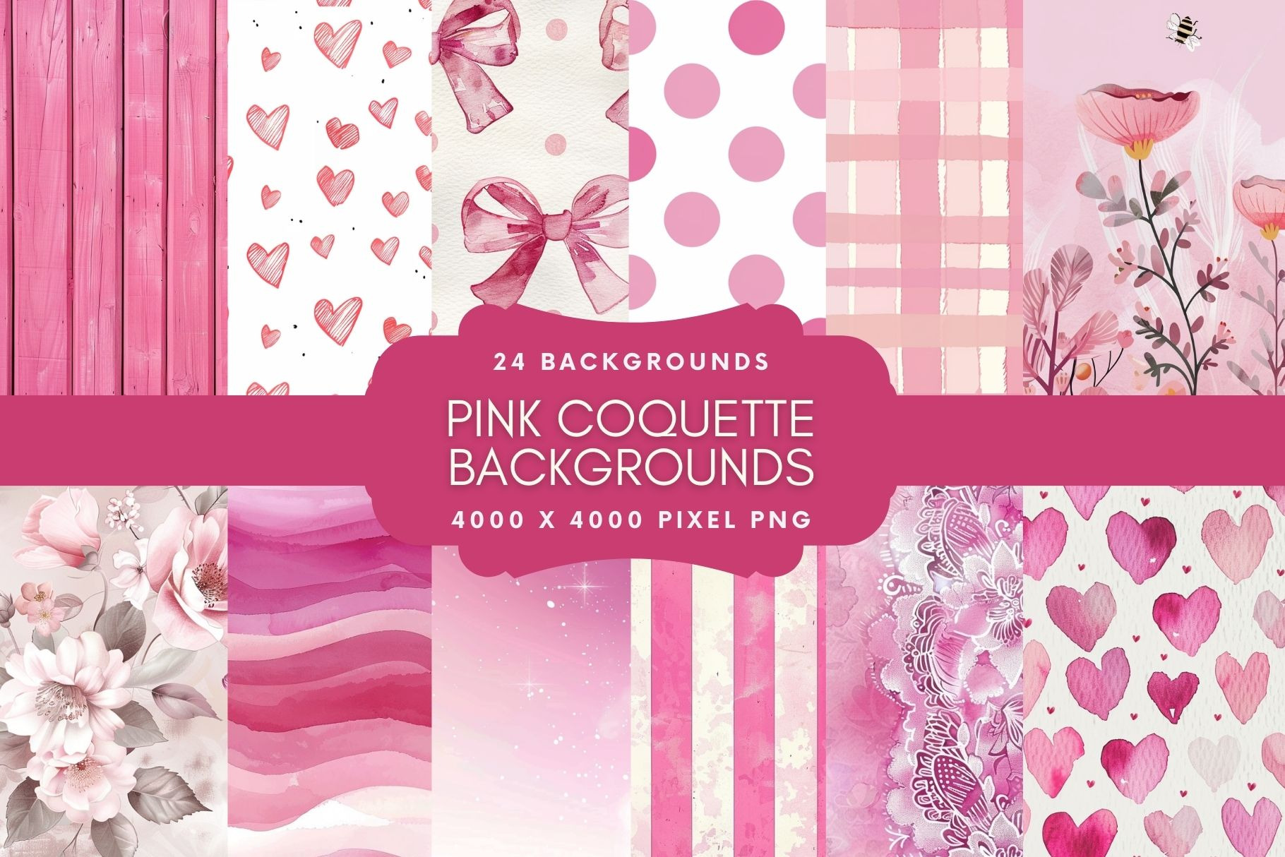 Pink Coquette Backgrounds, a Background Graphic by NadiaTheronArt