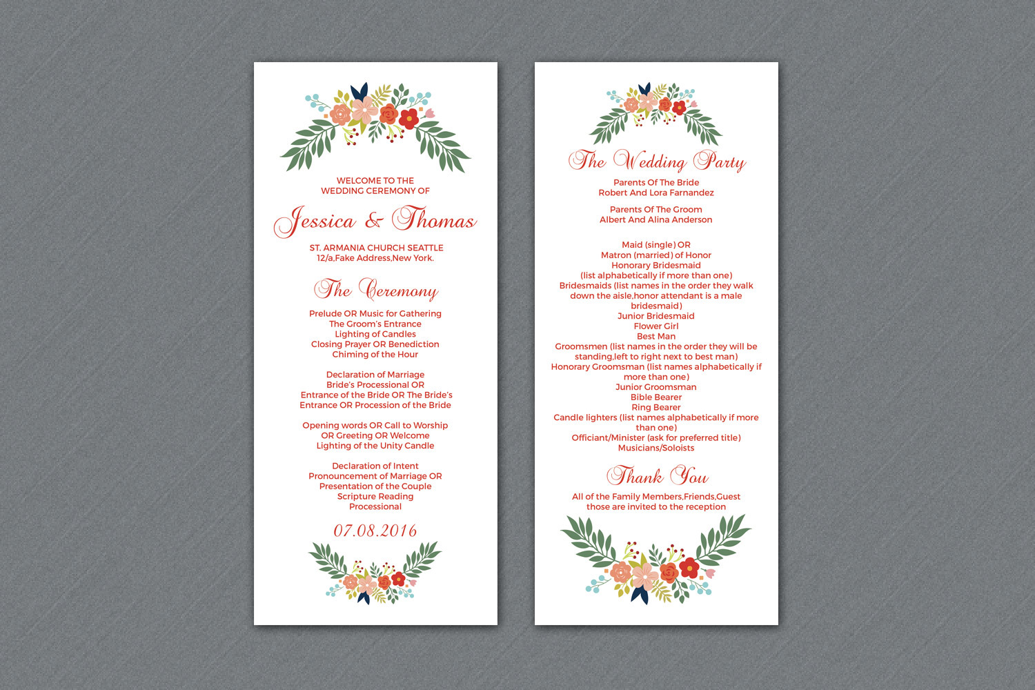 Wedding Ceremony Program Template, an Invitation Template by ...