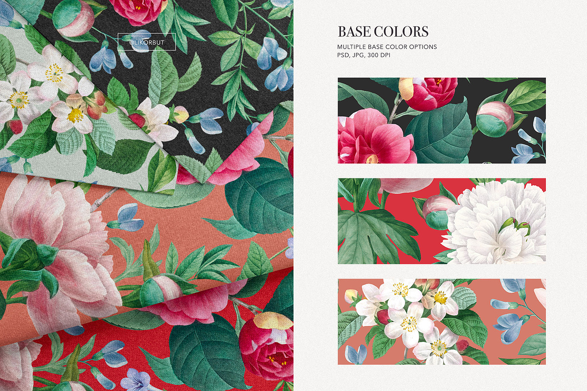 Botanical Elegant Floral Pattern, an Illustration by likorbut