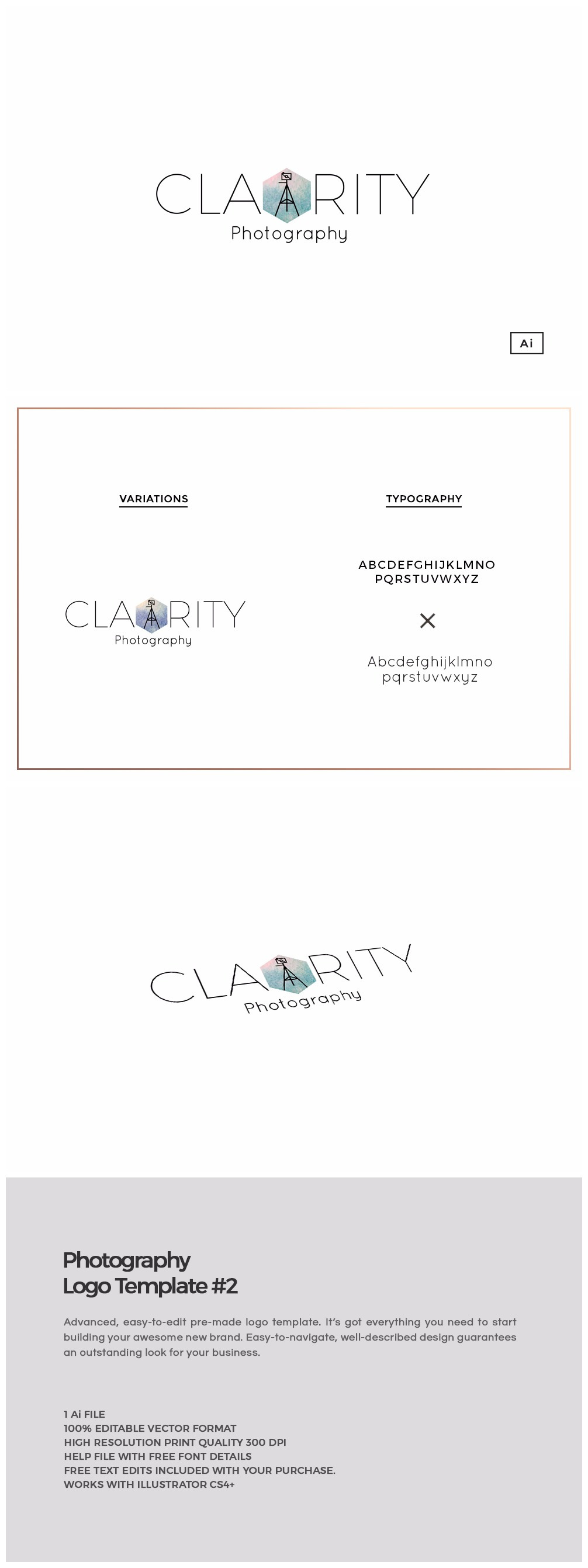 Clarity Photography Logo Template, a Branding & Logo Template by Human ...