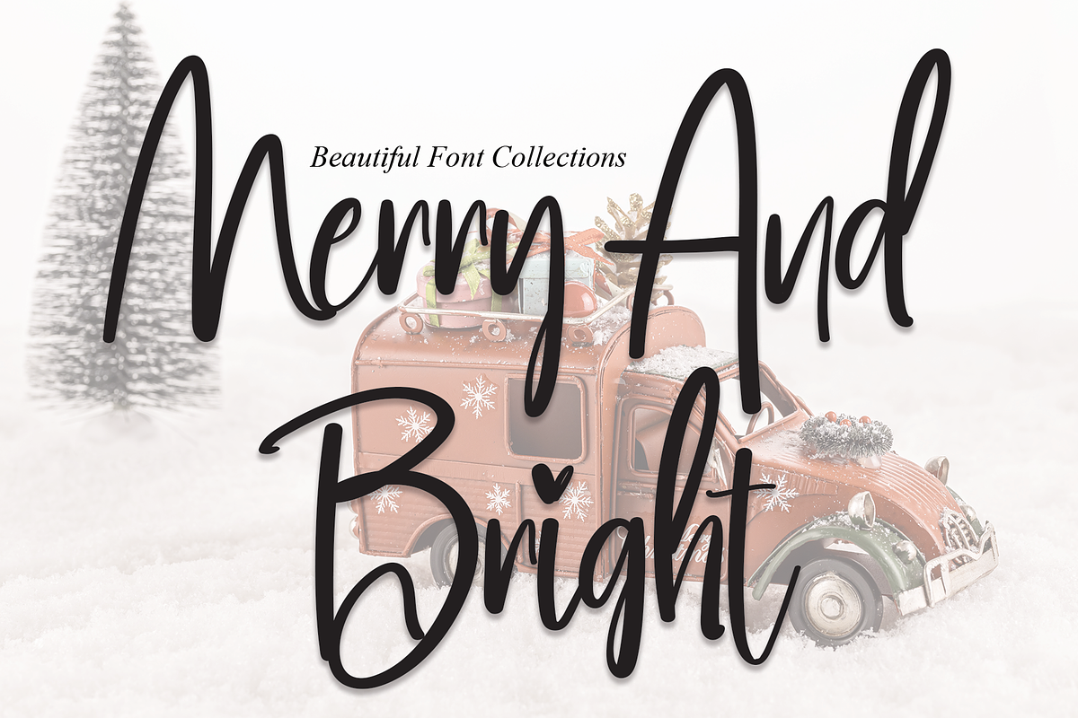Merry And Bright | Script Font, a Script Font by Scratchones