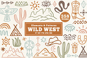 Western Bundle Clipart and Patterns, a Graphic by Katrinelly | Creative ...