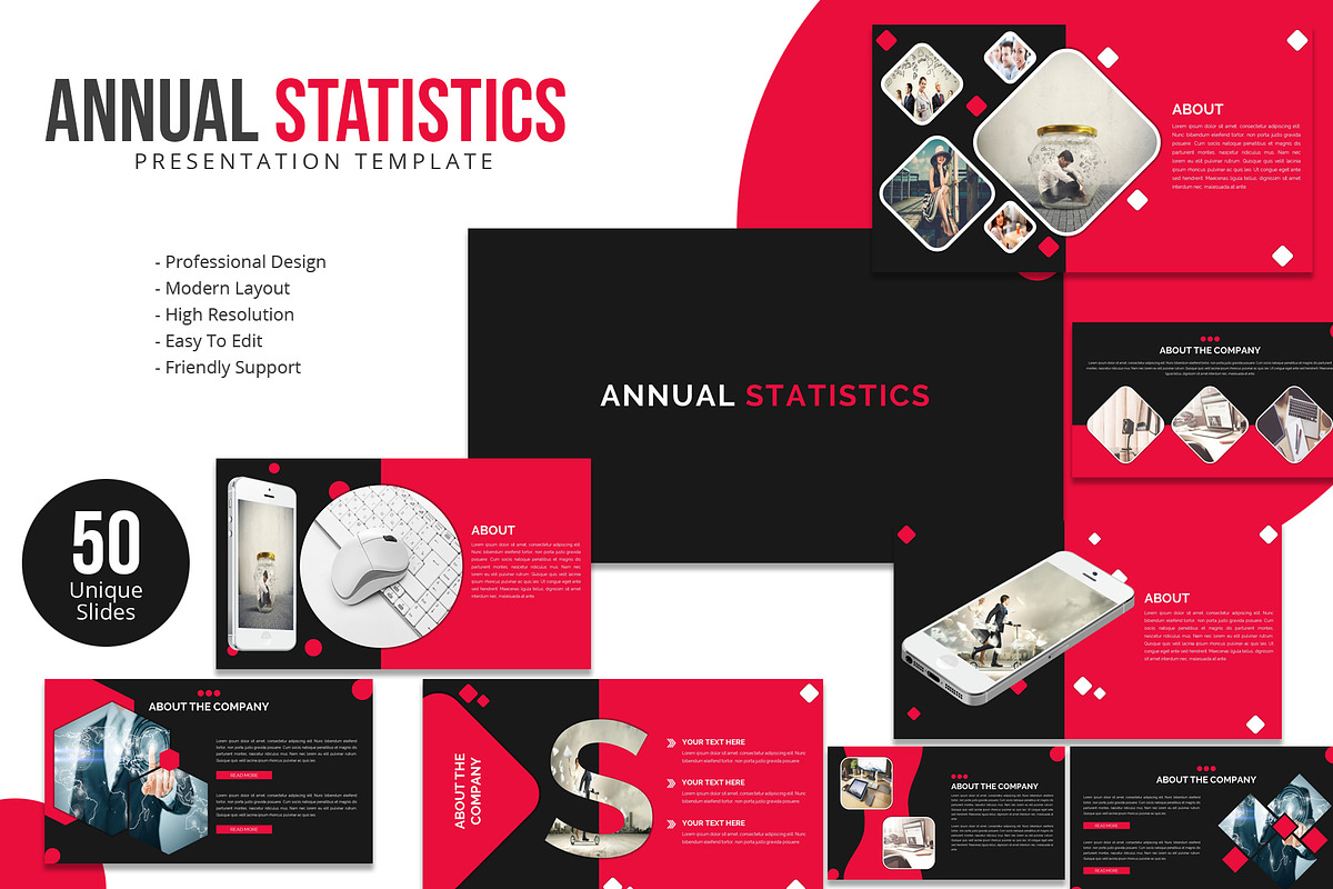 Annual Statistic Powerpoint Template, a Presentation Template by ...