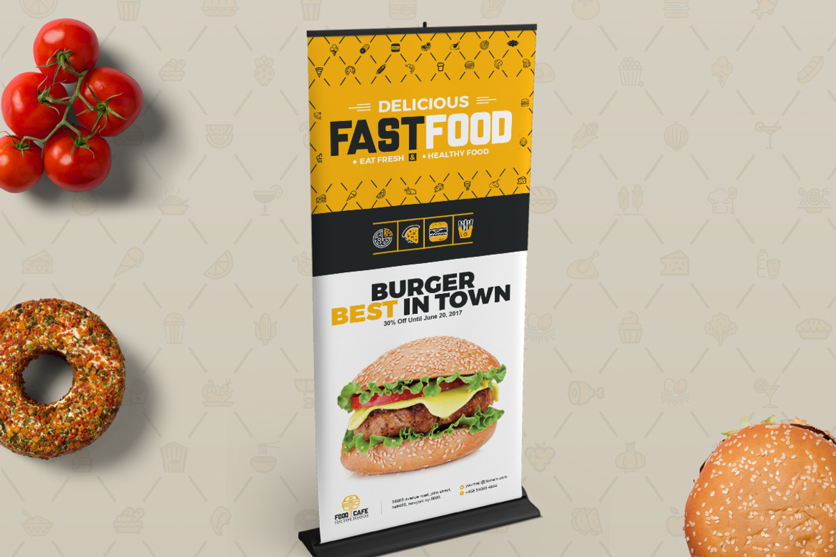 Digital Signage for Fast Food Agency, a Stationery Template by ...