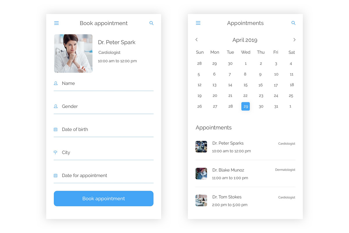 Hospital: Health & Medical Figma App, an UI Kit Template by themelove